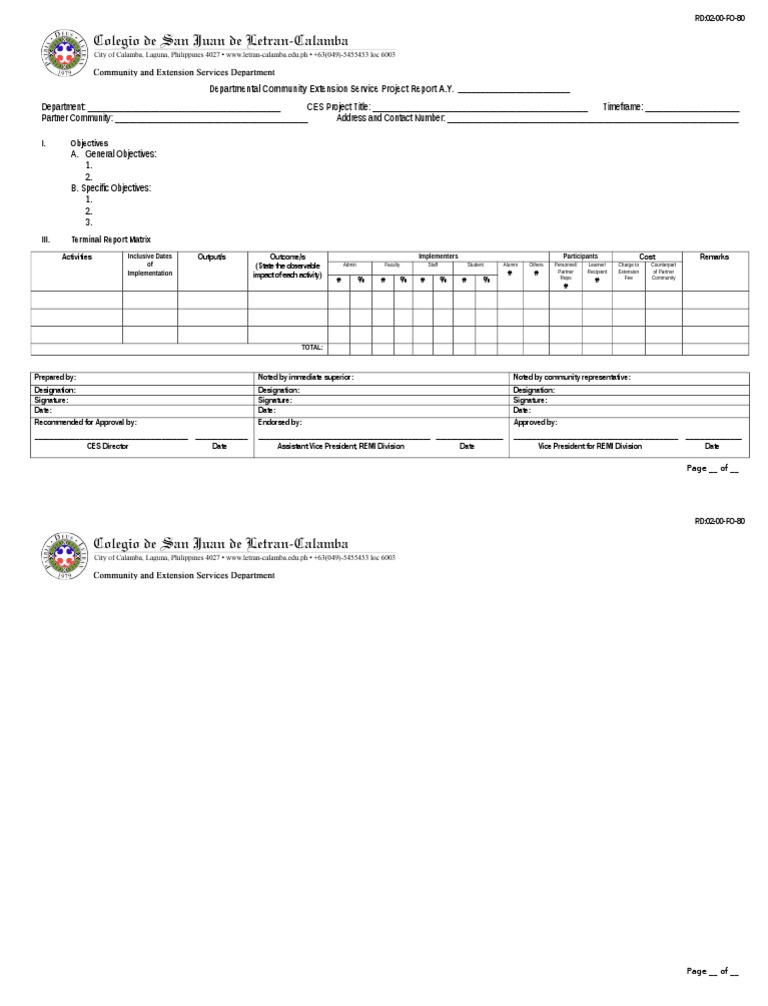 80 Departmental Community Extension Service Project Report | PDF ...