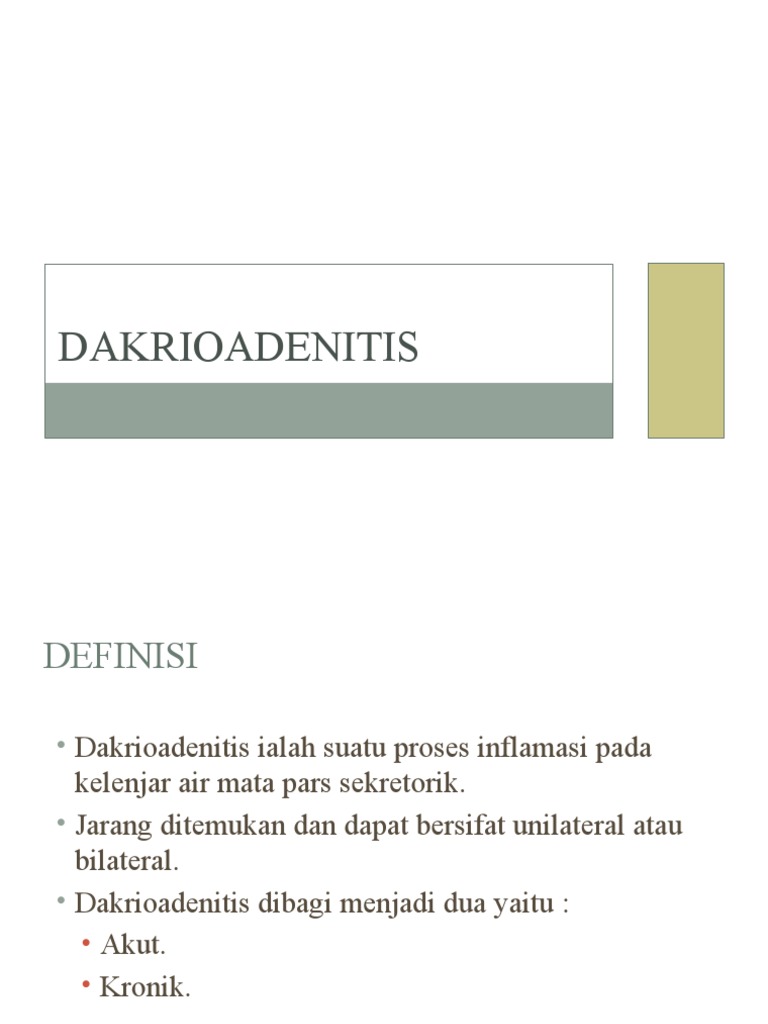 Panduan Lengkap Dakrioadenitis | PDF | Sains & Matematika