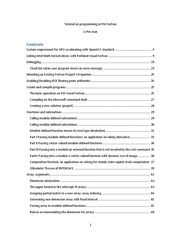 Fortran Complete Configuration Guide | PDF | Subroutine | Parameter (Computer Programming)
