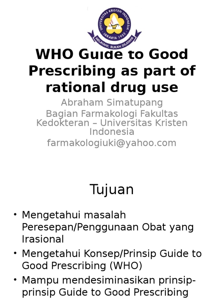 WHO Guide To Good Prescribing As Part of | PDF