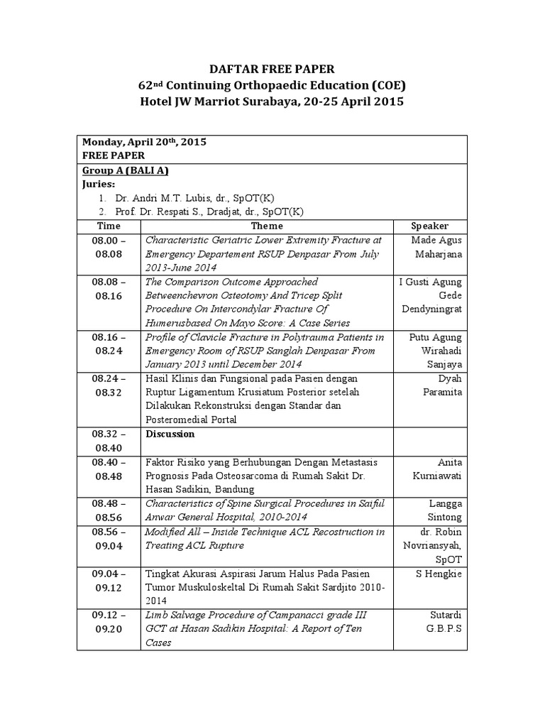 Orthopaedic Education Free Papers | PDF | Orthopedic Surgery | Joints
