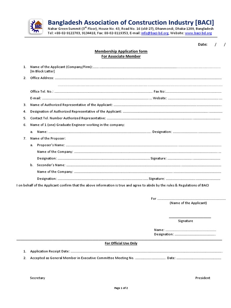 Membership Application Form For Associate Member | PDF | Government ... Membership Application Form For Associate Member | PDF | Government ...