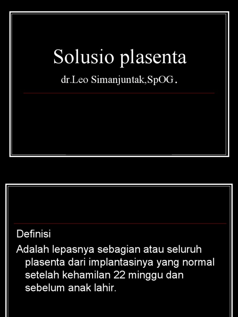 Solusio Plasenta | PDF