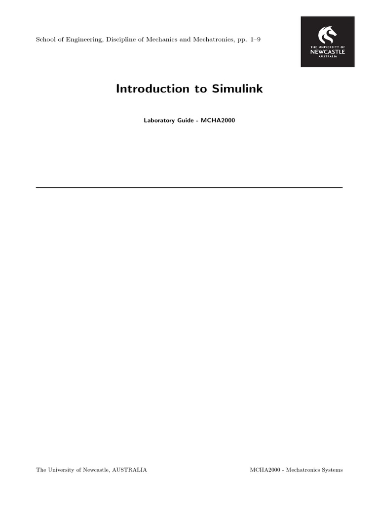 2013 Lab Matlabsimulink Pdf Matlab Parameter Computer Programming 