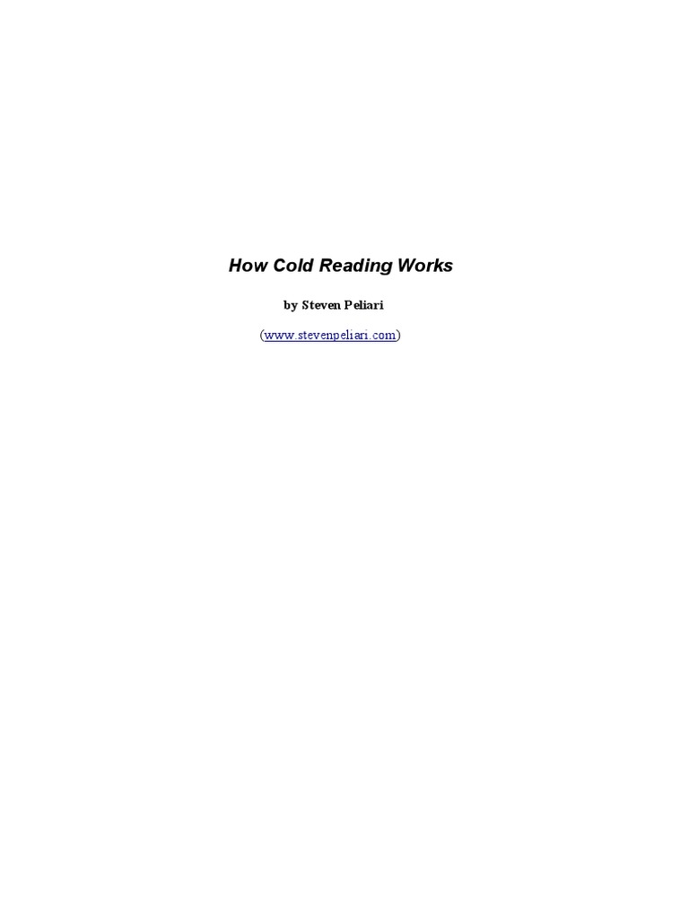 How Cold Reading Works | PDF
