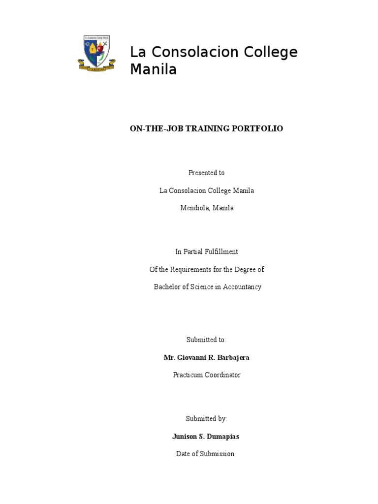 LCCM Practicum Report Title Page | PDF