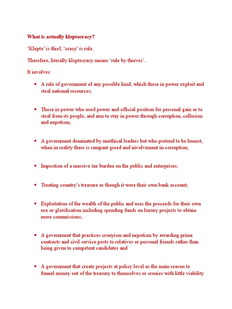 What Is Actually Kleptocracy | PDF