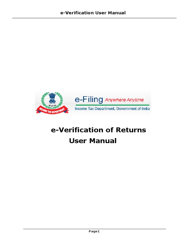 E-Verification Process for Income Tax Returns | PDF | Service ...