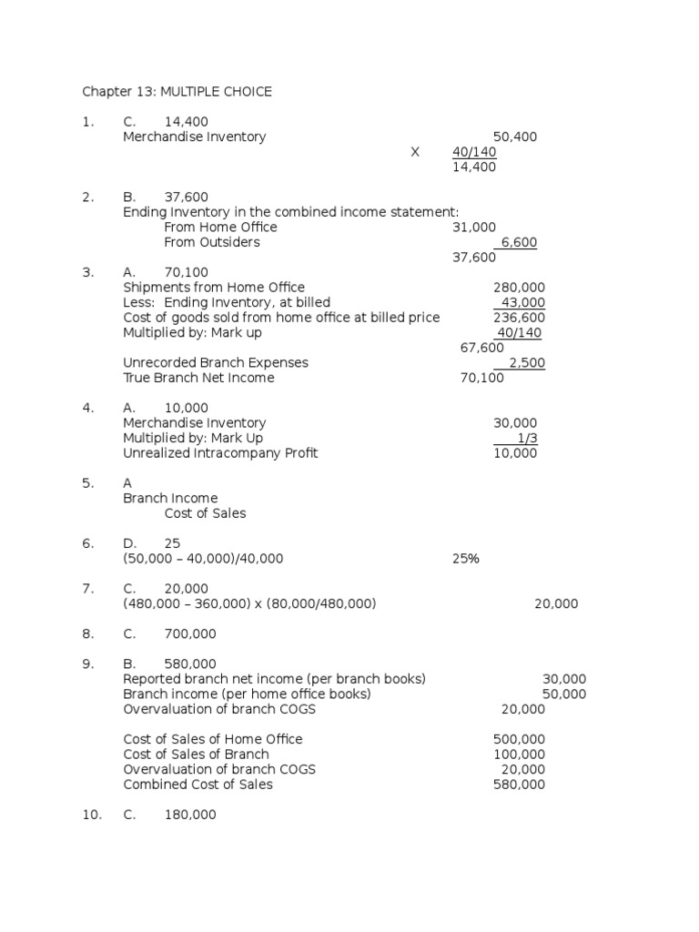 Chapter 13 Dayag | PDF | Net Income | Inventory