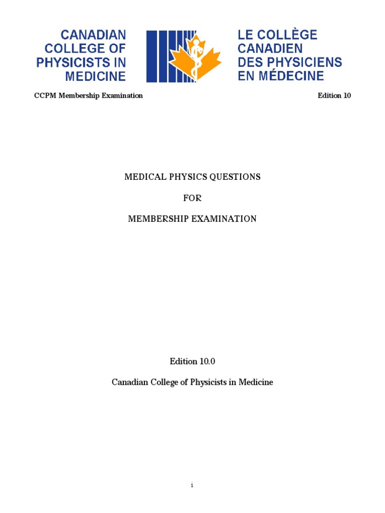 Medical Physics Questions FOR Membership Examination | PDF ...