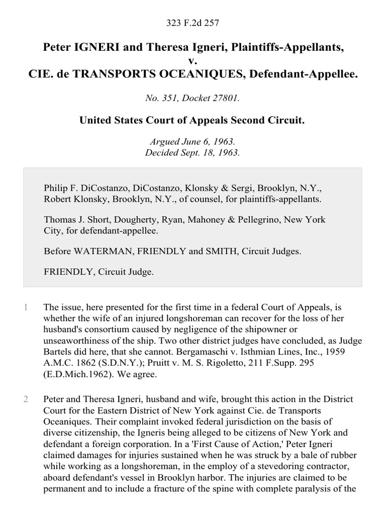 Peter Igneri and Theresa Igneri v. Cie. de Transports Oceaniques, 323 F ...