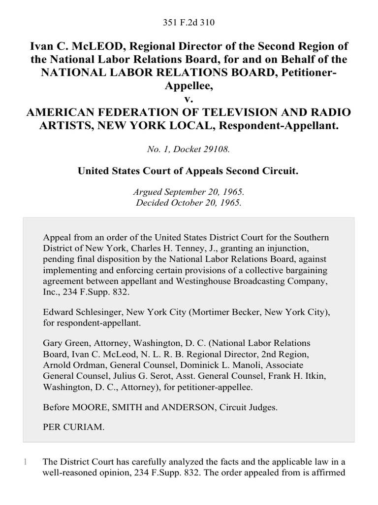 NLRB v. American Federation Case Summary | PDF | Law