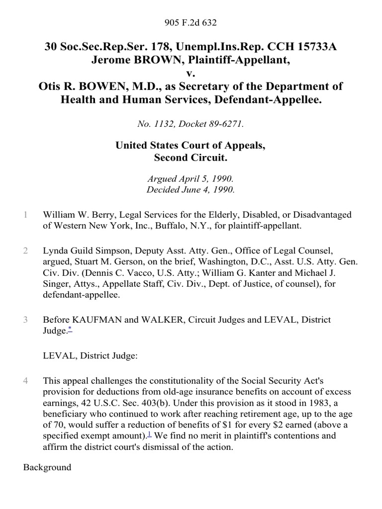 30 Soc - Sec.rep - Ser. 178, Unempl - Ins.rep. CCH 15733a Jerome Brown ...