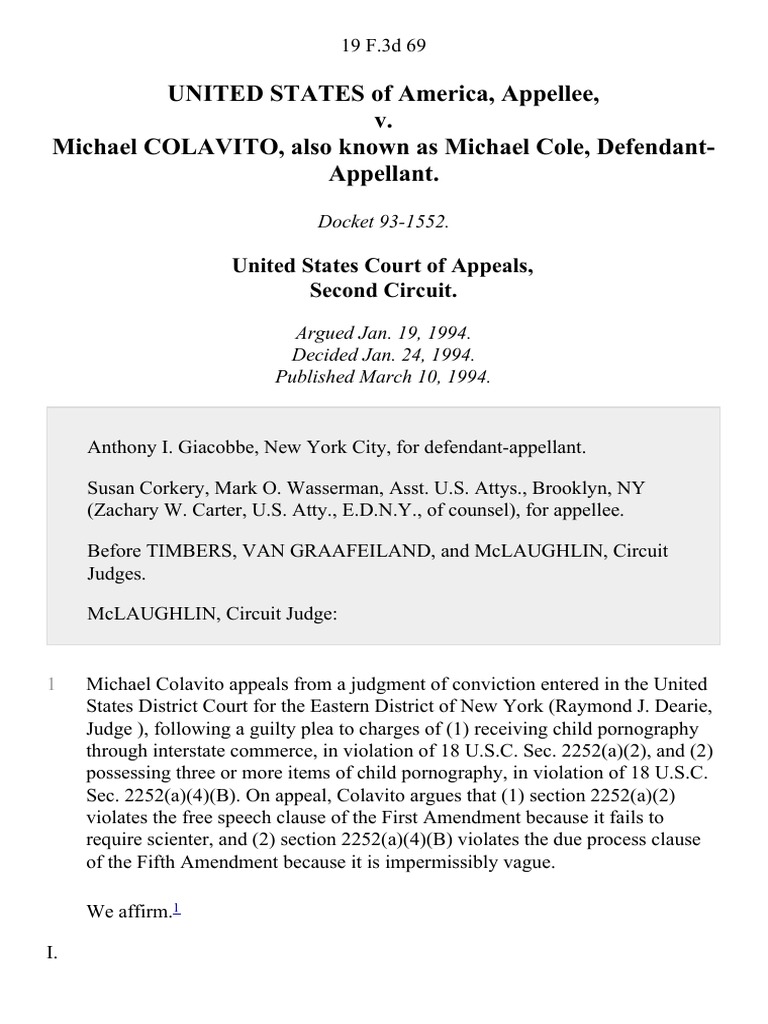 United States v. Michael Colavito, Also Known As Michael Cole, 19 F.3d ...