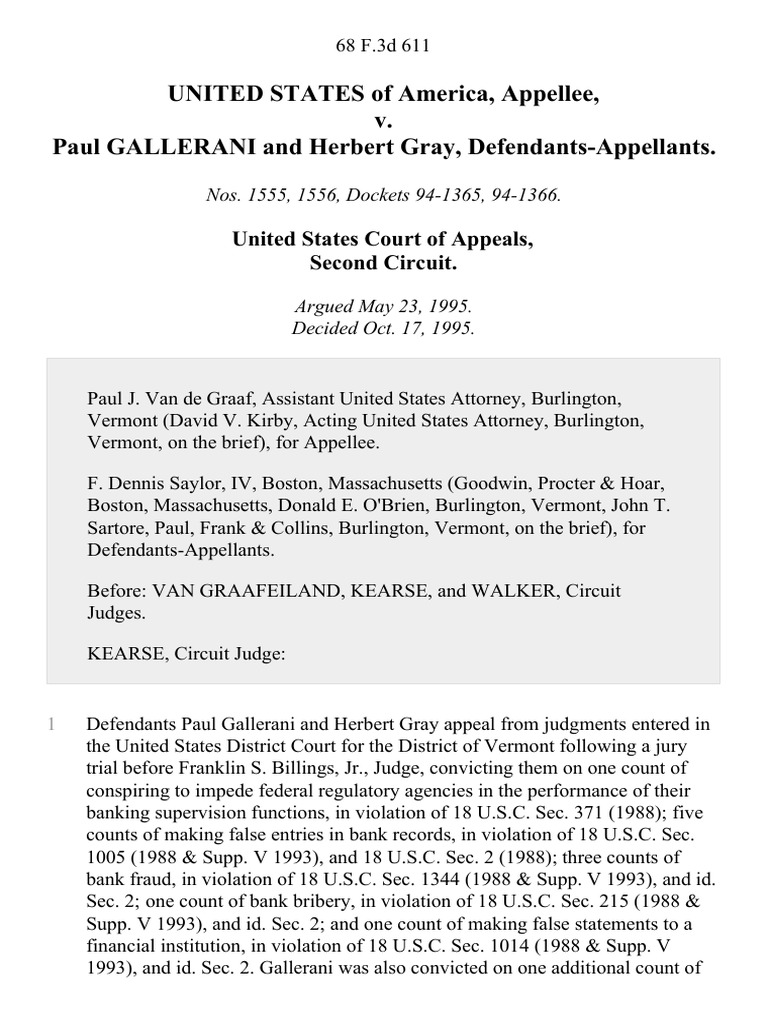 United States v. Paul Gallerani and Herbert Gray, 68 F.3d 611, 2d Cir ...