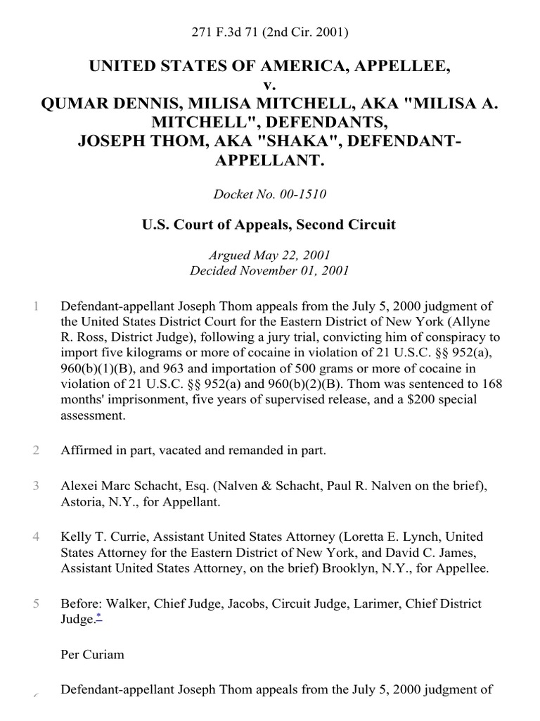 United States v. Qumar Dennis, Milisa Mitchell, AKA "Milisa A. Mitchell ...