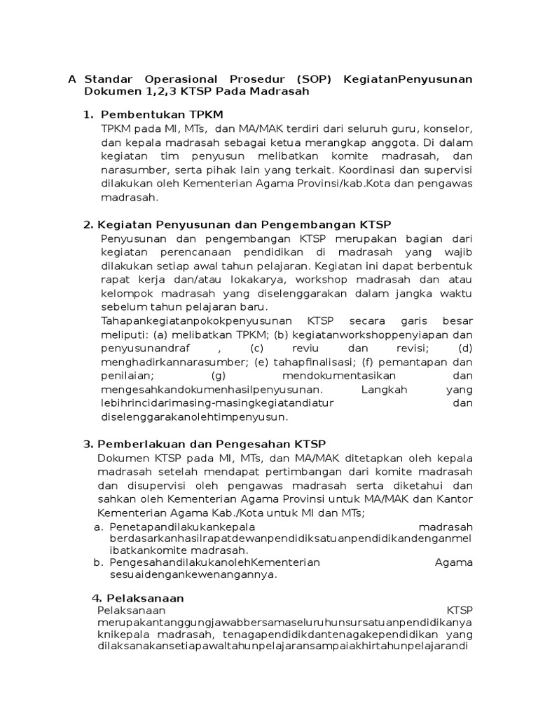 Sop KTSP 2015 | PDF | Bisnis