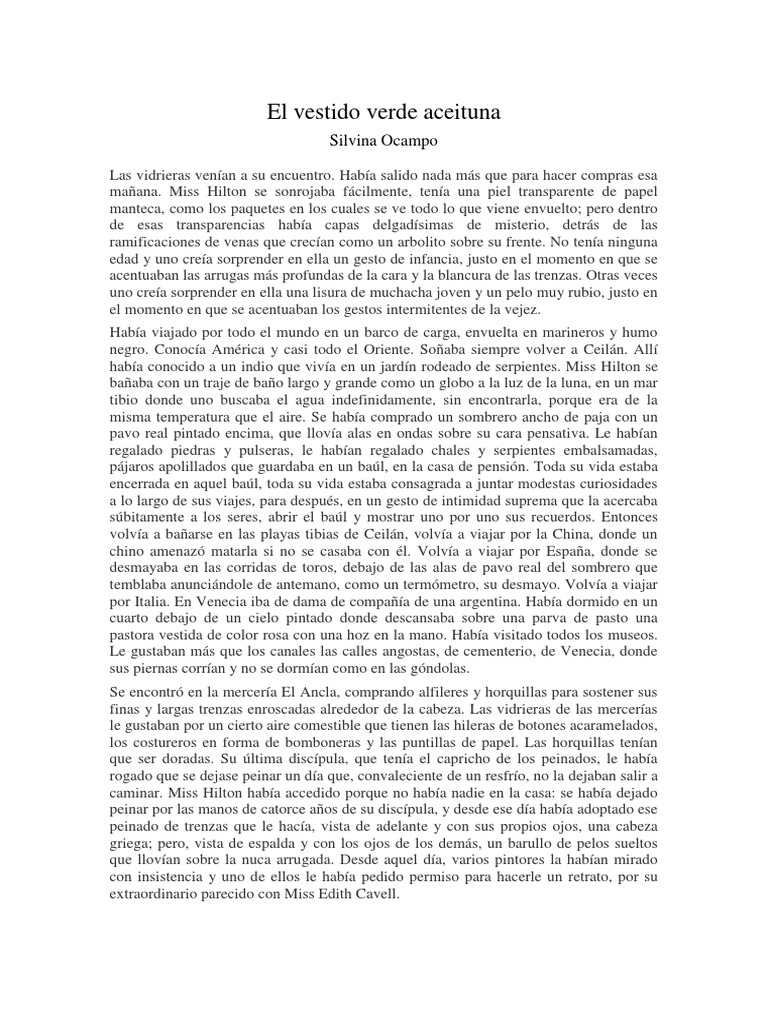 OCAMPO - El Vestido Verde Aceituna | PDF | Artes (general) | Naturaleza