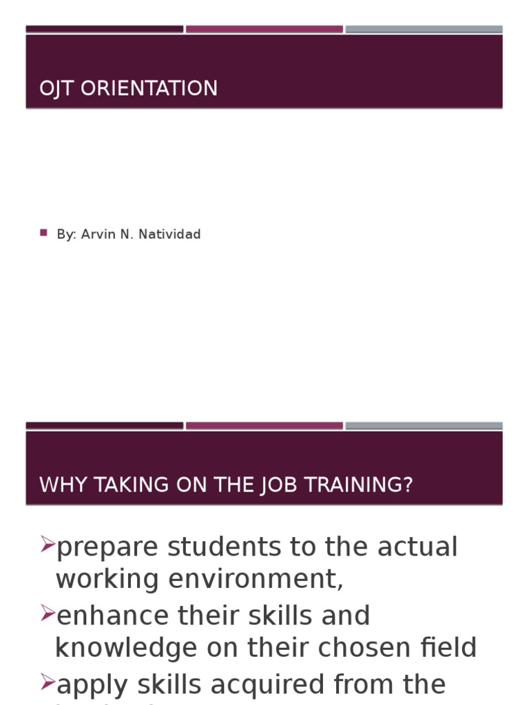 OJT Orientation for IT Students | PDF | Career & Growth | Computers