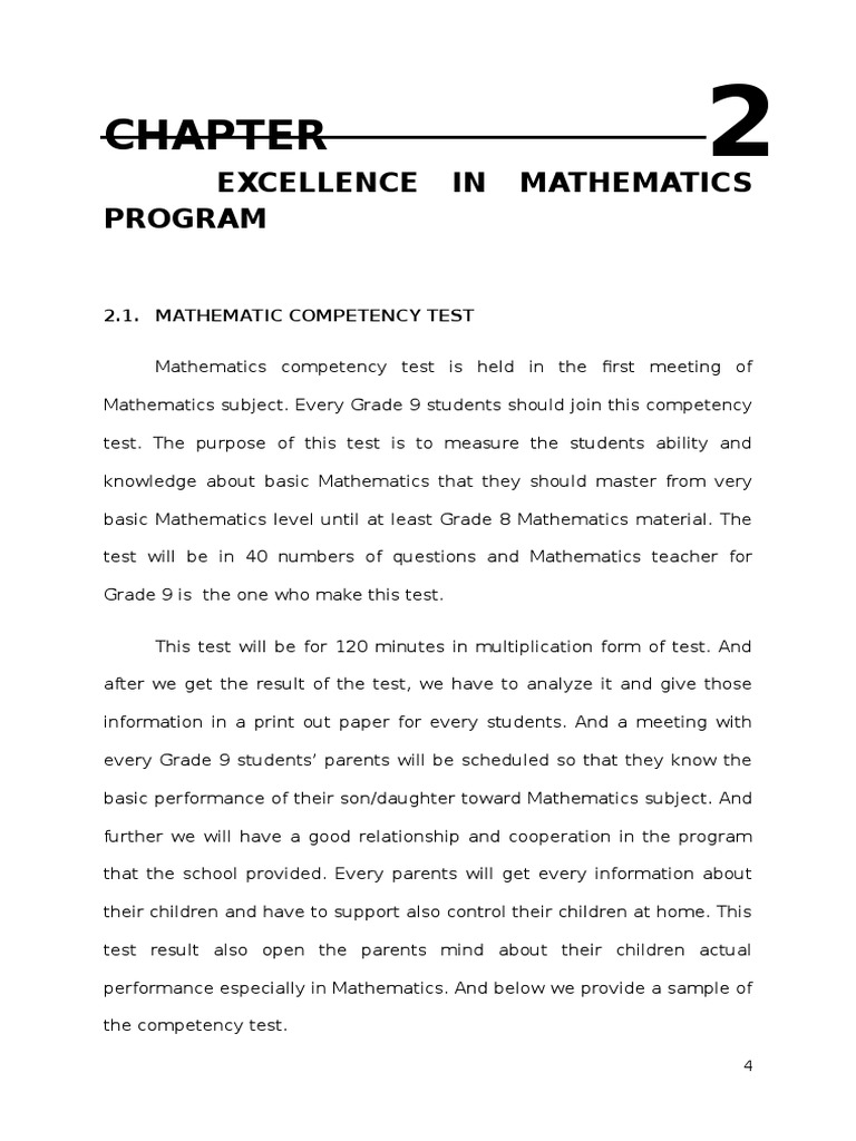Excellence in Mathematics Program | PDF | Educational Psychology | Test ...