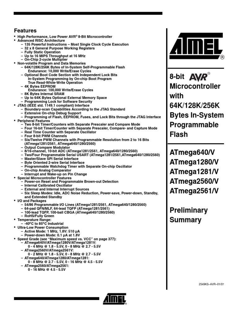 Data Sheet Atmega | PDF | Computer Hardware | Computer Architecture