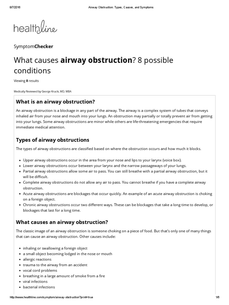 Airway Obstruction_ Types, Causes, And Symptoms | Respiratory Tract ...