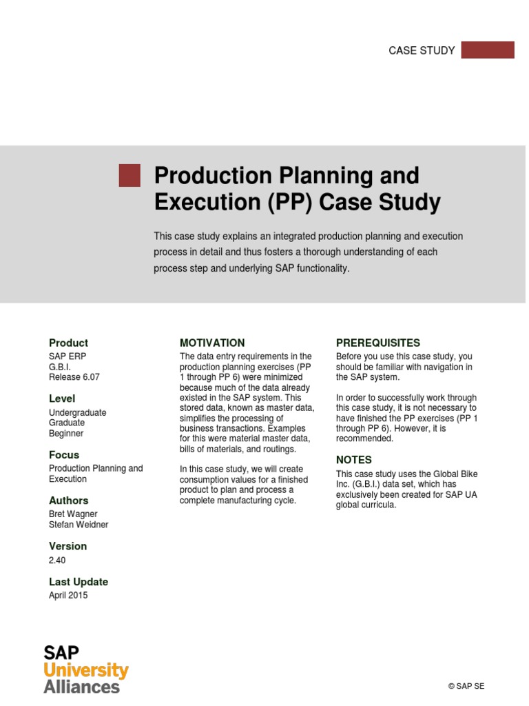 Intro ERP Using GBI Case Study PP (Letter) en v2.40 | PDF | Forecasting | Warehouse