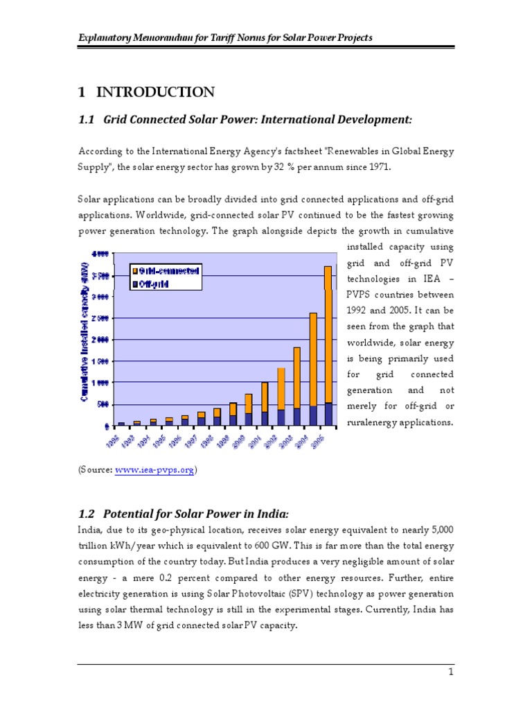 Draft Explanatory Memorandum Solar Power Projects | PDF | Solar Power ...