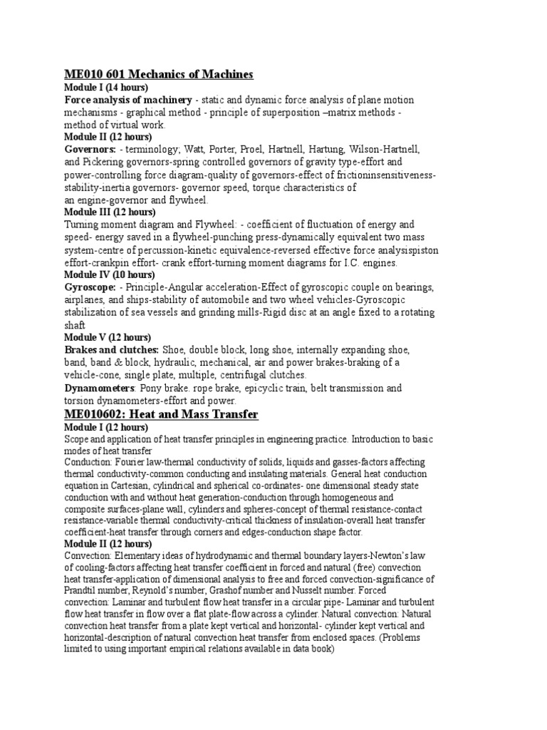 ME010 601 Mechanics of Machines | PDF | Heat Transfer | Grinding ...