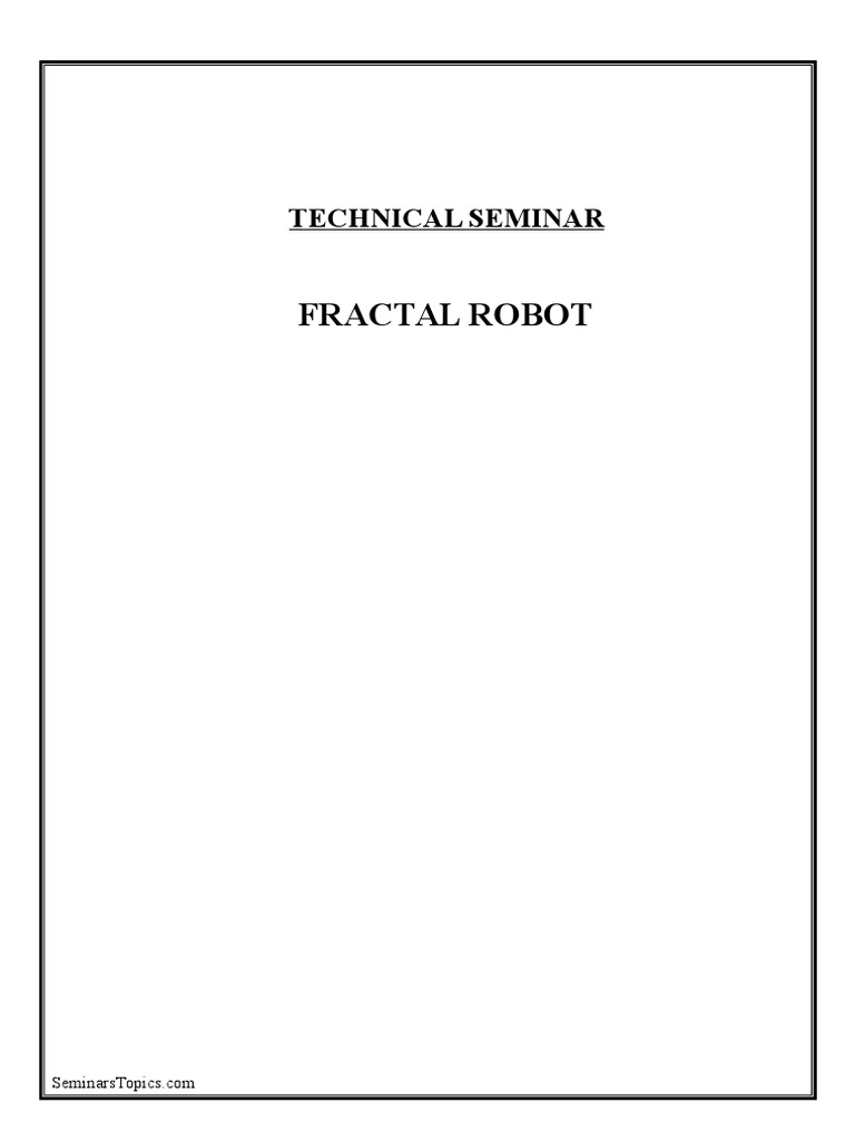 Fractal Robots | PDF | Robot | Robotics