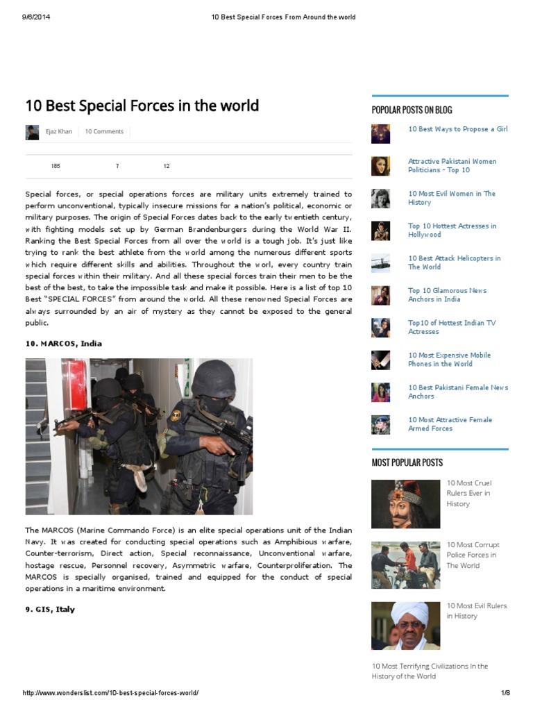 10 Best Special Forces From Around The World | PDF | Special Air ...