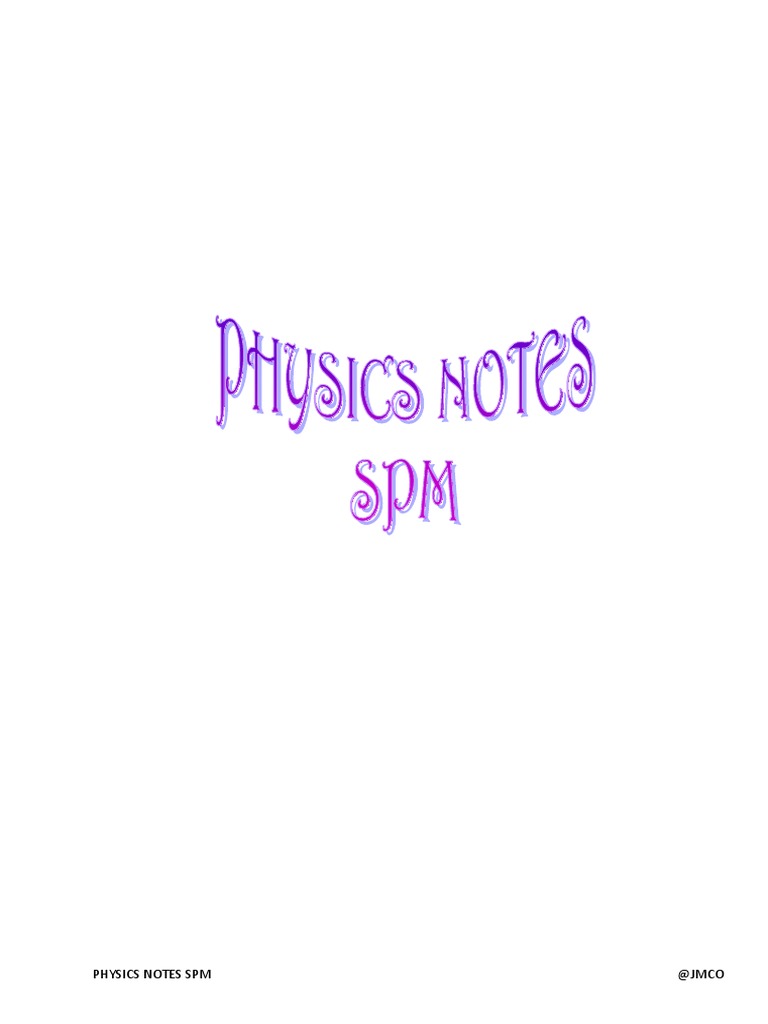 Physics Notes SPM JMCO | PDF