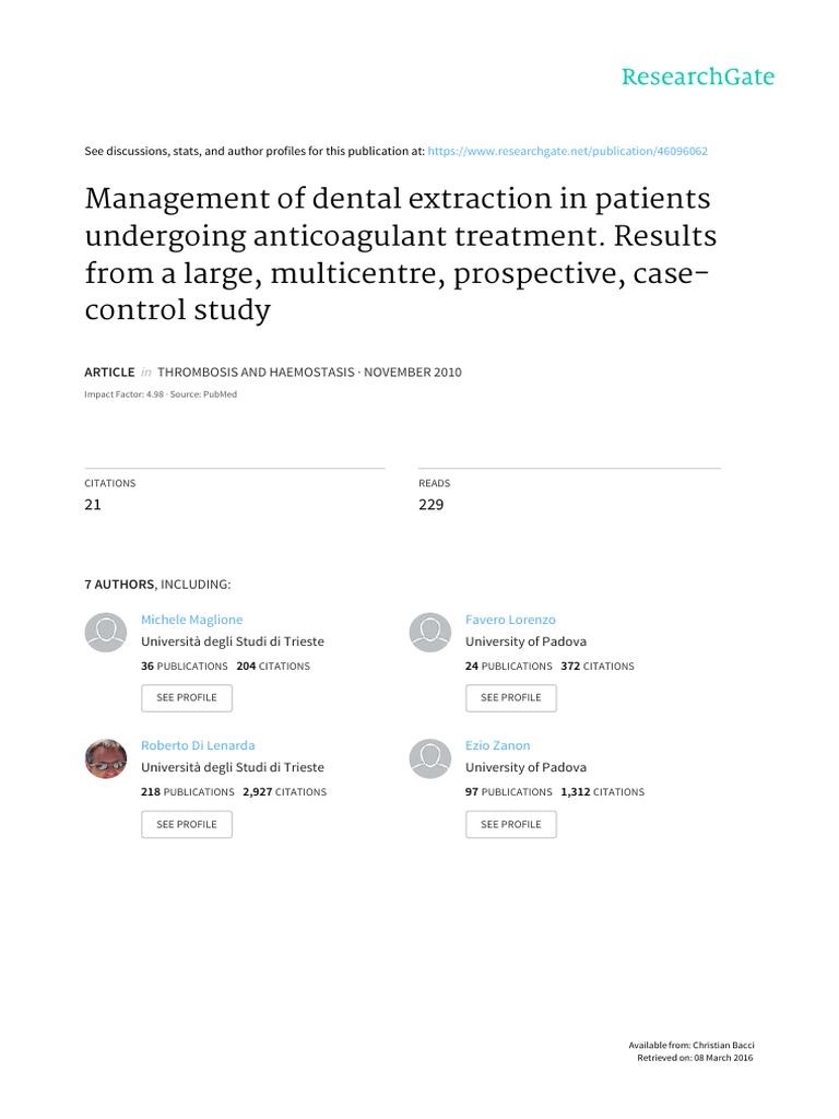 Thrombus Pdf Surgery Medicine