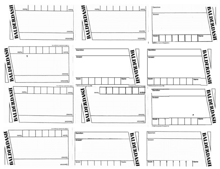 Balderdash Gamecards | PDF
