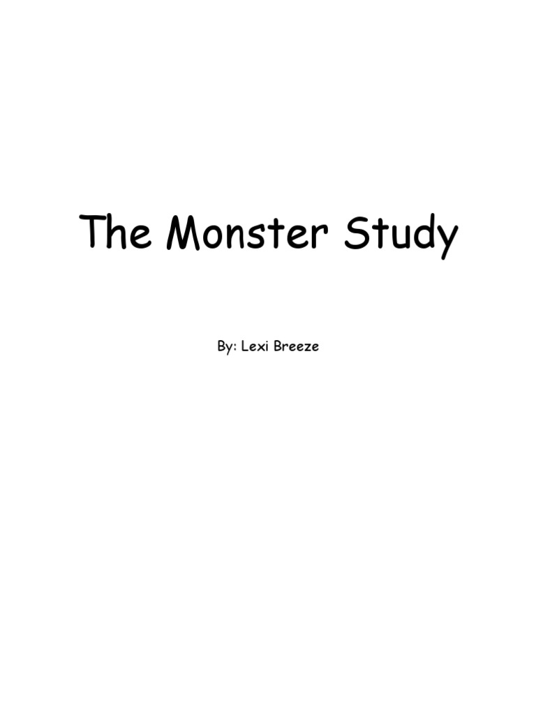 The Monster Study | PDF | Psychology | Behavioural Sciences