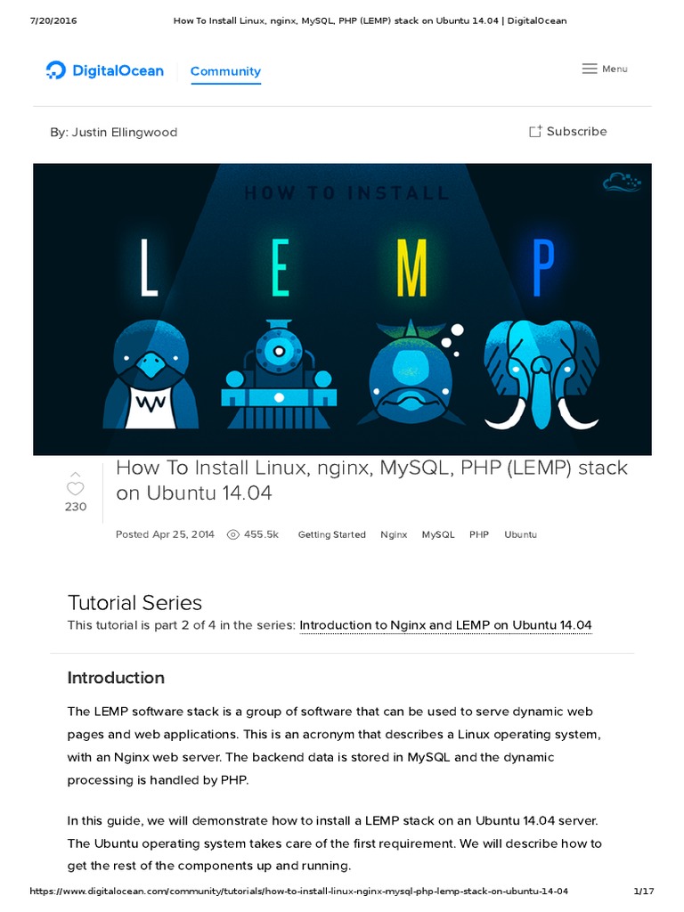 How To Install Linux Nginx Mysql Php Lemp Stack On Ubuntu 14 Pdf Php Web Server