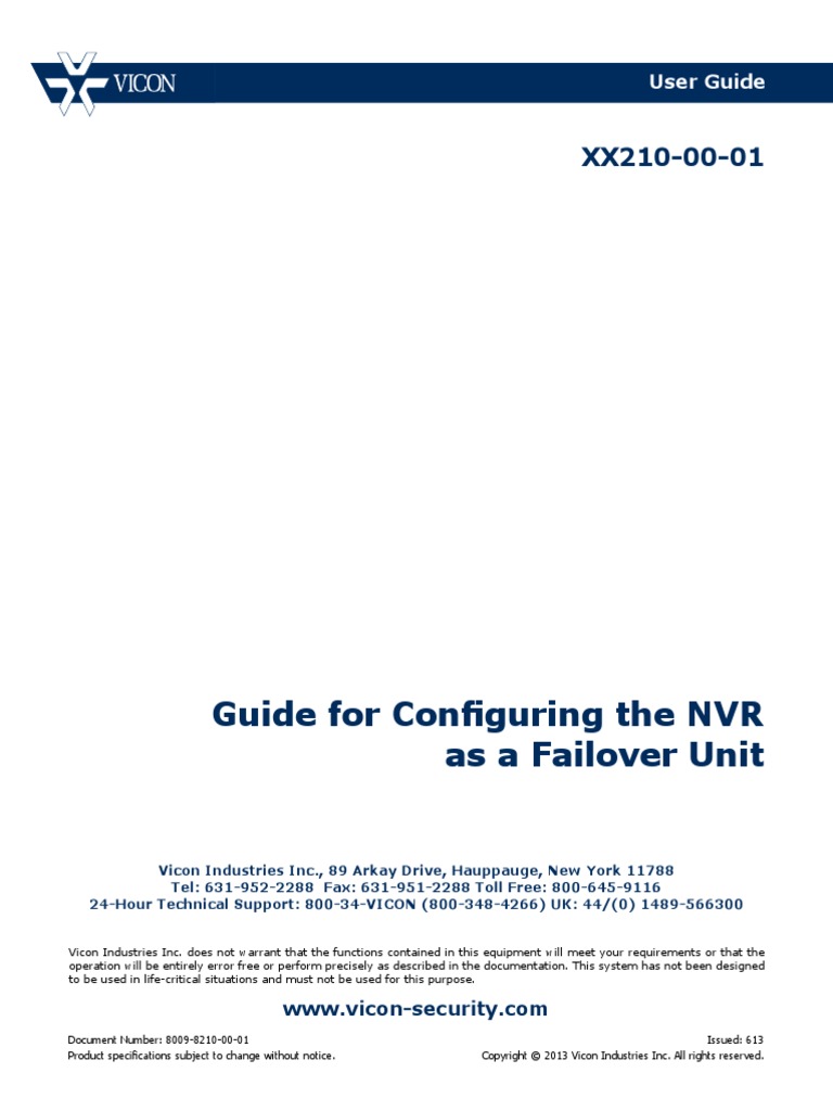 Guide For Configuring The NVR As A Failover Unit | PDF | Icon ...