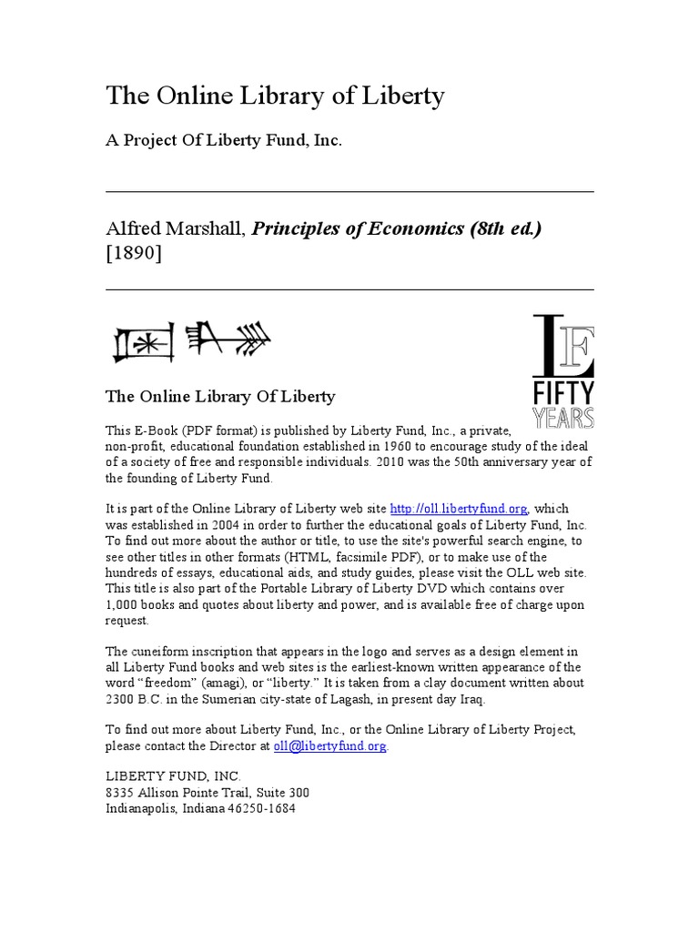 Marshall - Principles of Economics PDF | PDF | Supply And Demand ...