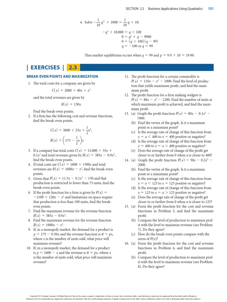 MATH015 Autumn2015 Tutorials Ex 2.3 Questions | PDF | Economic ...