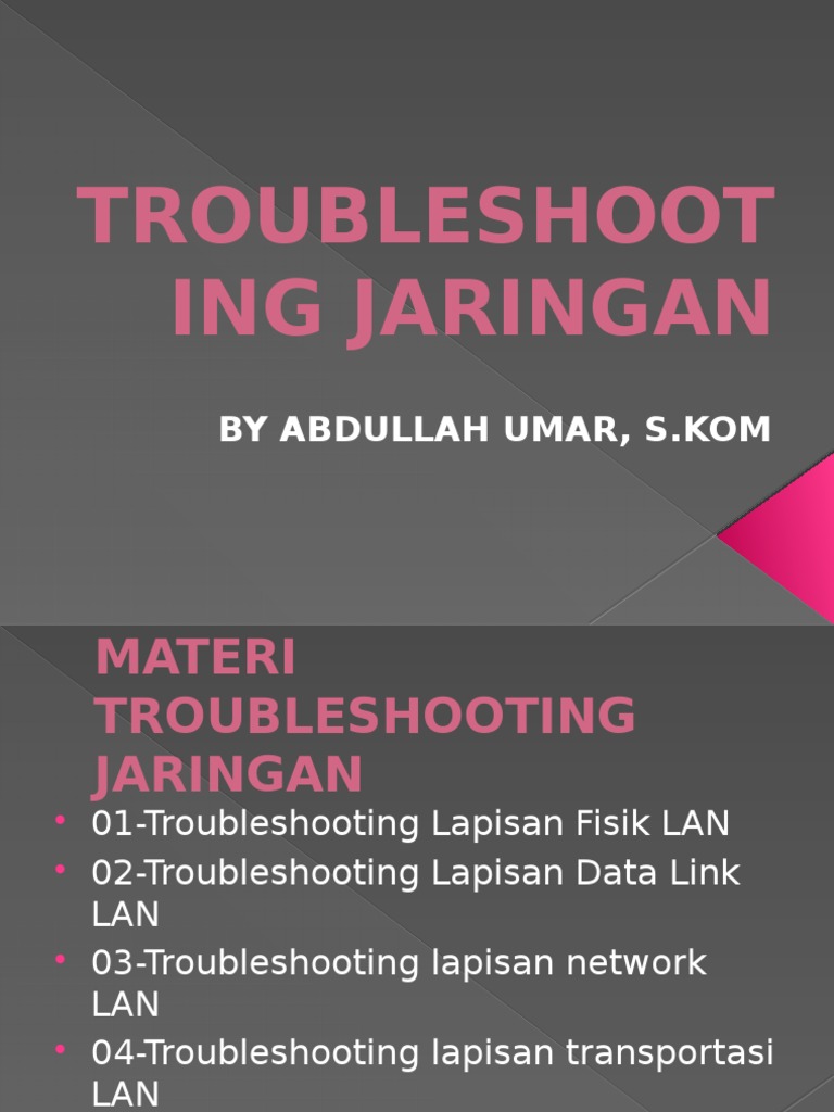 Materi Troubleshooting Jaringan Pdf