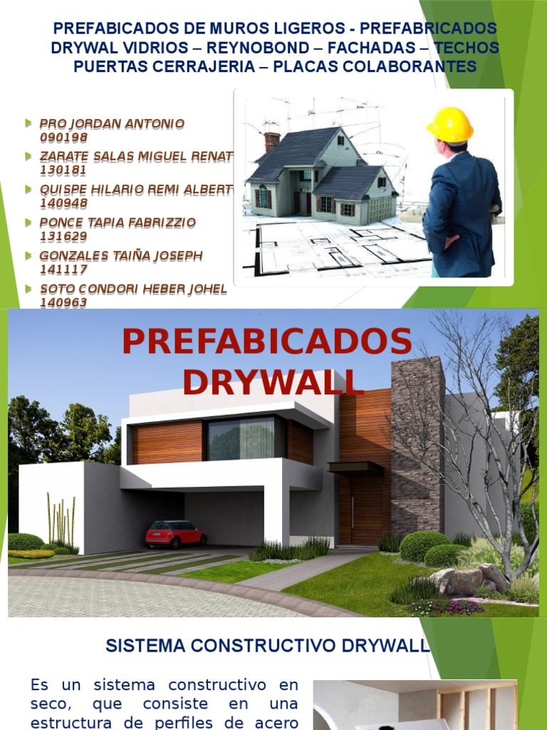Presentacion Drywall | PDF | Tornillo | Procesos industriales