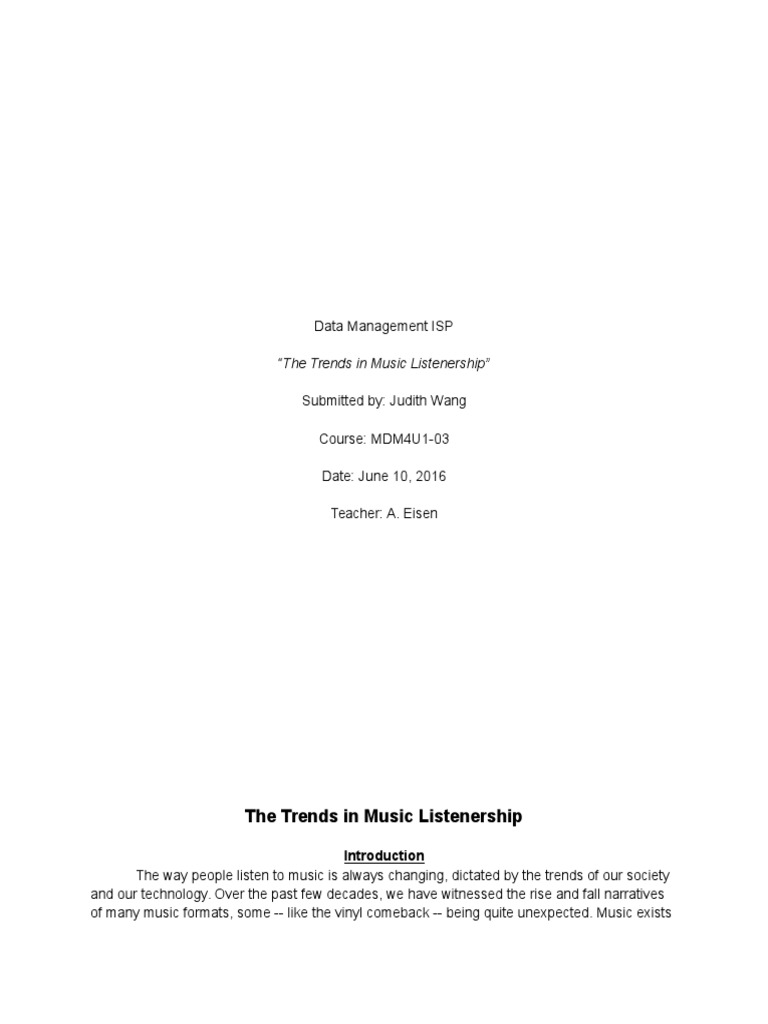 Trends in Music Listenership Analysis | PDF | Gramophone Record ...