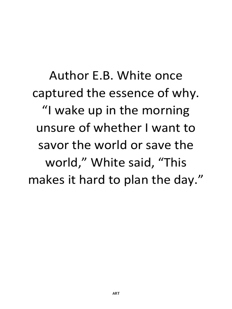Author E.B. White Once Captured The Essence of Why | PDF