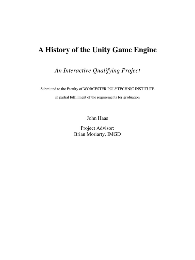 A History Of The Unity Game Engine PDF Unity Game Engine C 