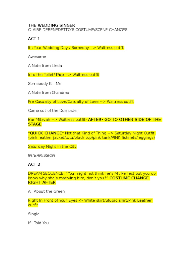 The Wedding Singer | PDF