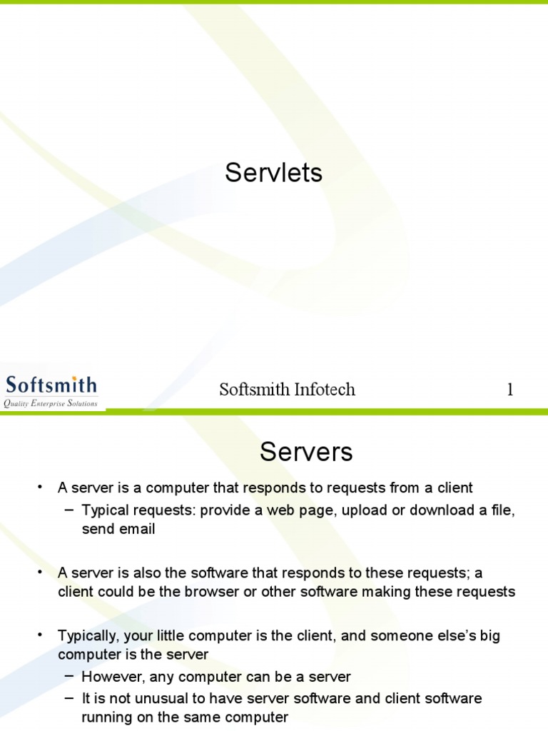 Java Servlet Presentation | PDF | Web Server | Internet & Web