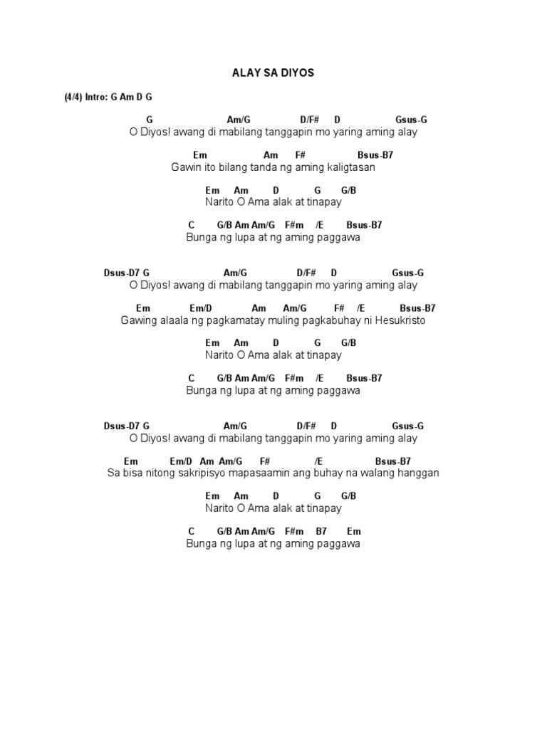 Alay Sa Diyos (with Chords)