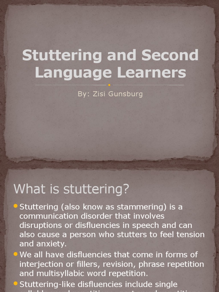 Stuttering and Second Language Learners | PDF | Stuttering ...