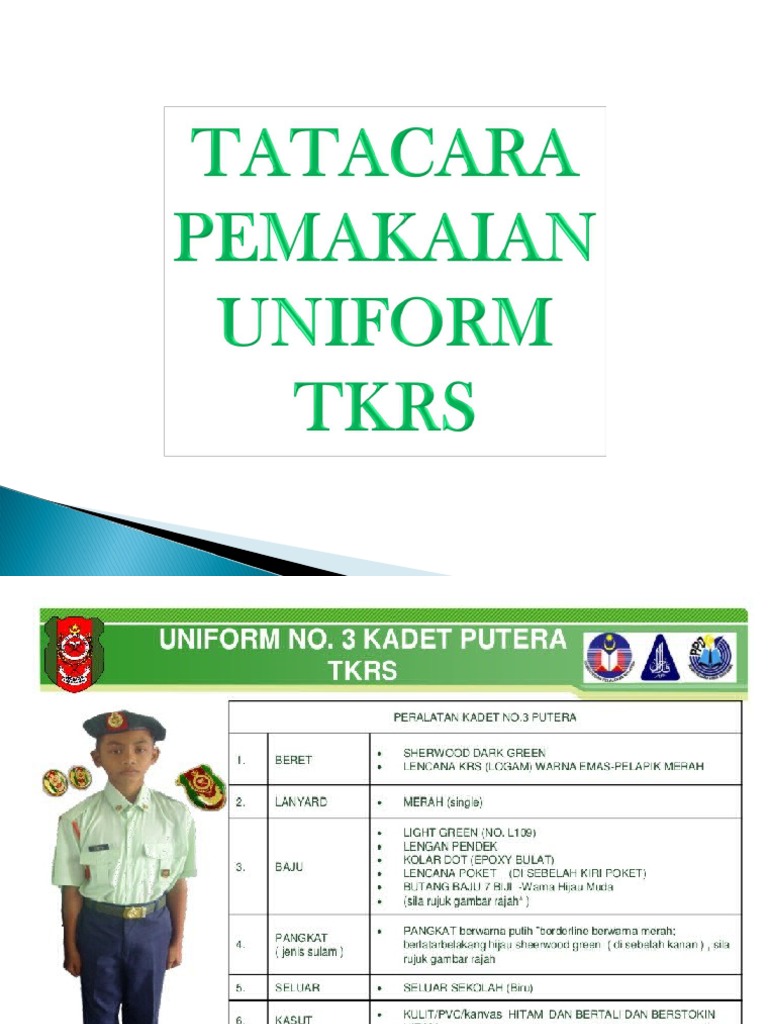 Tatacara Pemakaian Uniform Tkrs | PDF