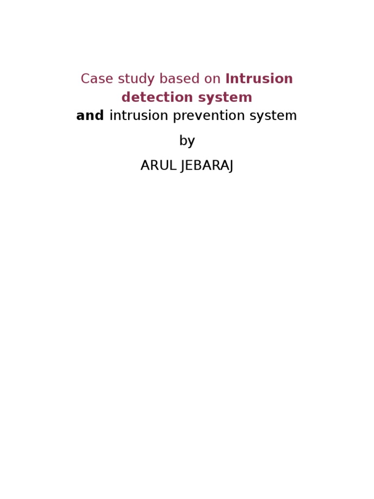 Case Study Based On Intrusion Detection System | PDF | Secure ...
